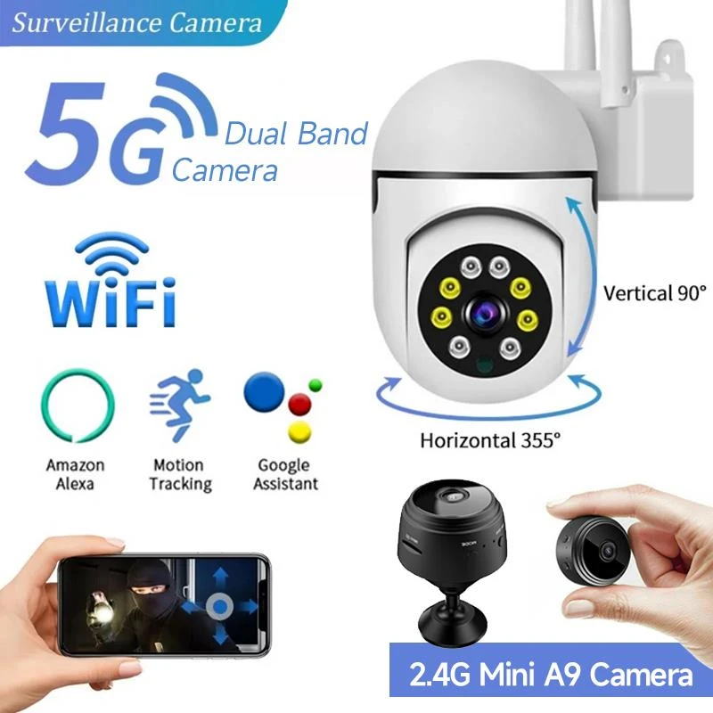 1080P 5G Dual Frequency WiFi IP Camera Hd Wireless Indoor Security ...