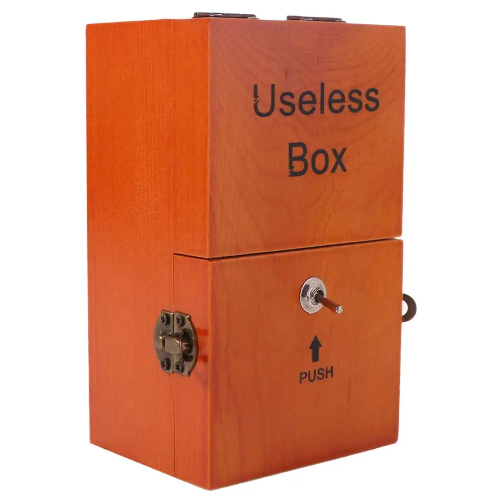 Leave Me Alone Useless Box Wood Color Funny Electronic Useless Box Desk ...