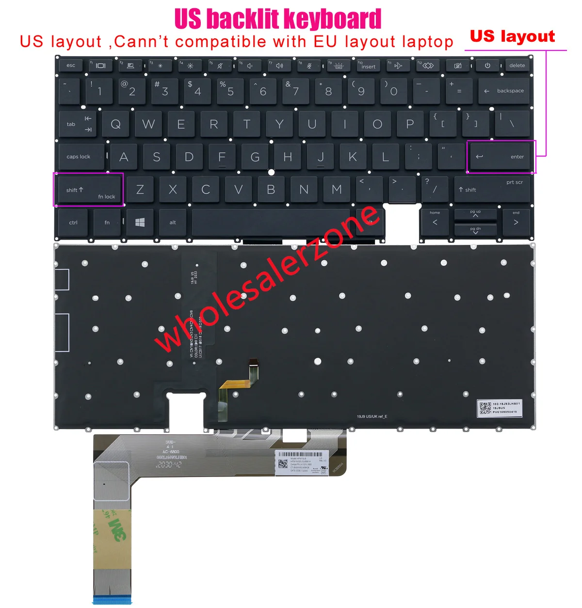 New Backlit Keyboard for HP EliteBook 13.3"inch x360 1030 G7, x360 1030 ...