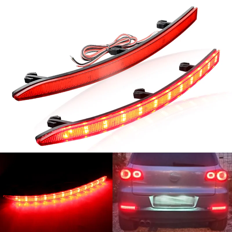 2Pcs Car LED Rear Bumper Reflector Light For Volkswagen Tiguan (5N ...