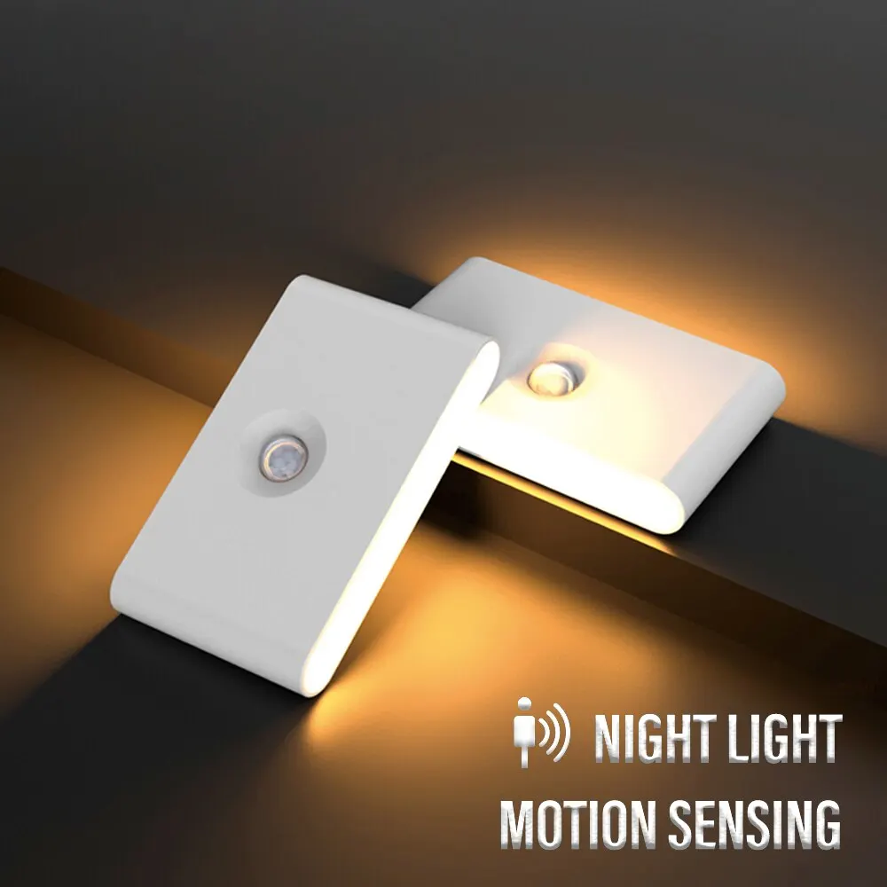 LED Intelligent Sensor Night Light Wireless USB Charging Motion Sensor ...