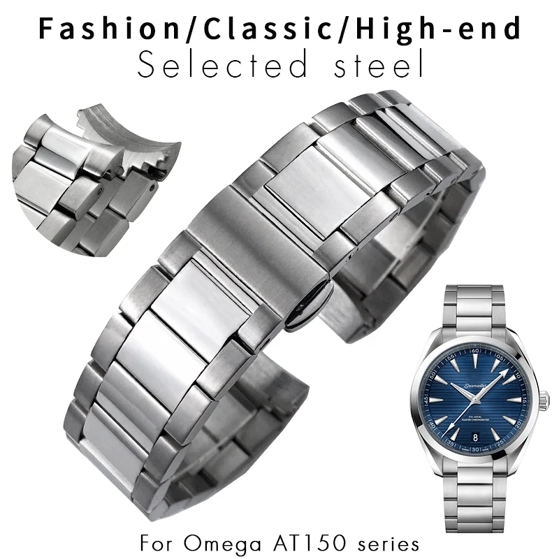 Curved-End-Stainless-Steel-Watchband-19mm-20mm-21mm-for-Omega-Seamaster ...