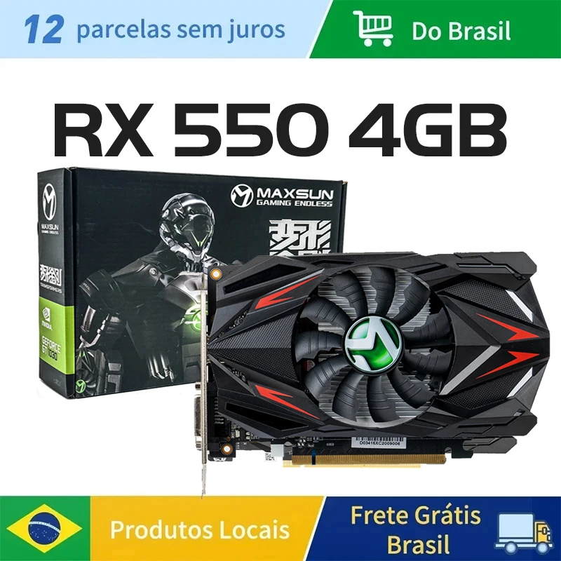 MAXSUN-AMD-GPU-Radeon-RX-550-Transformadores-4G-GDDR5-14nm-Computador ...