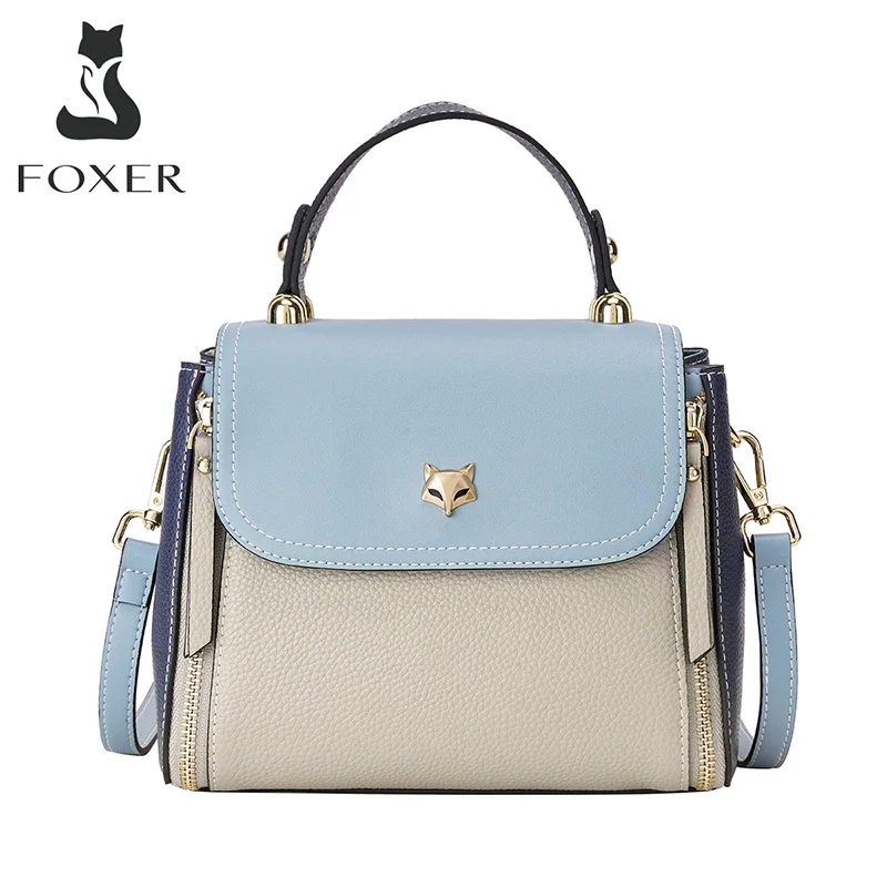 FOXER Original Women's Split Leather Shoulder Crossbody Bag Lady Large ...