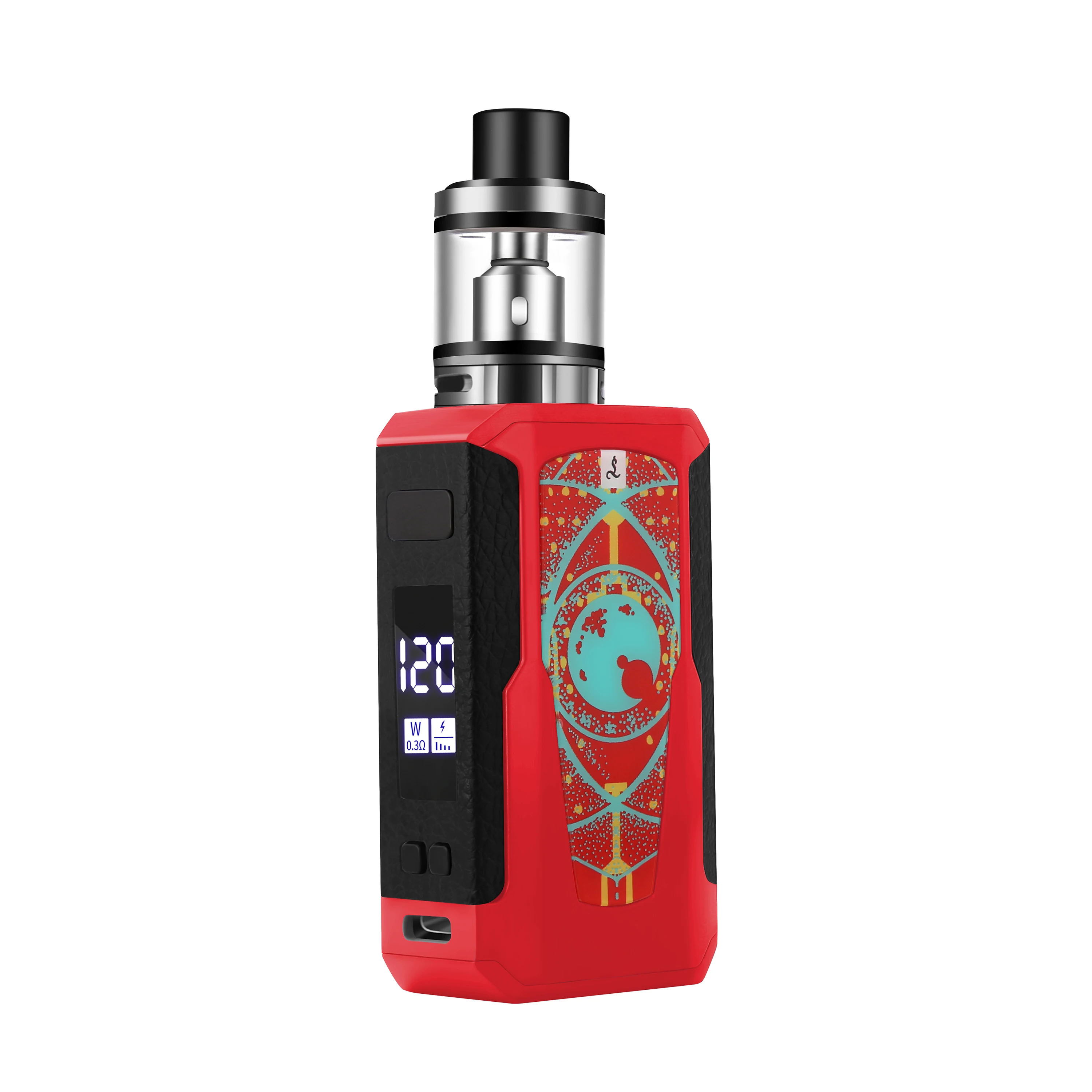 120W Vape Box Mod E8 E Cigarette Kit 1800mah Build-in Battery 2.5ml ...
