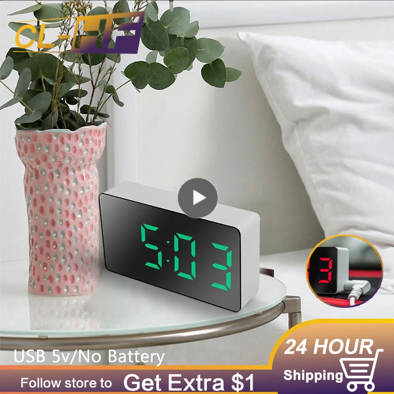 Usb-Timing-Clock-Home-Mirror-Digital-Alarm-Clock-Mute-Decorative-Timer ...