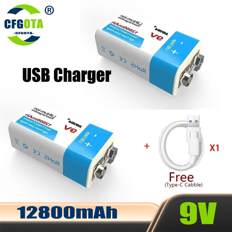 9V-Rechargeable-Battery-12800mAh-6F22-Micro-USB-9v-Li-ion-Lithium ...