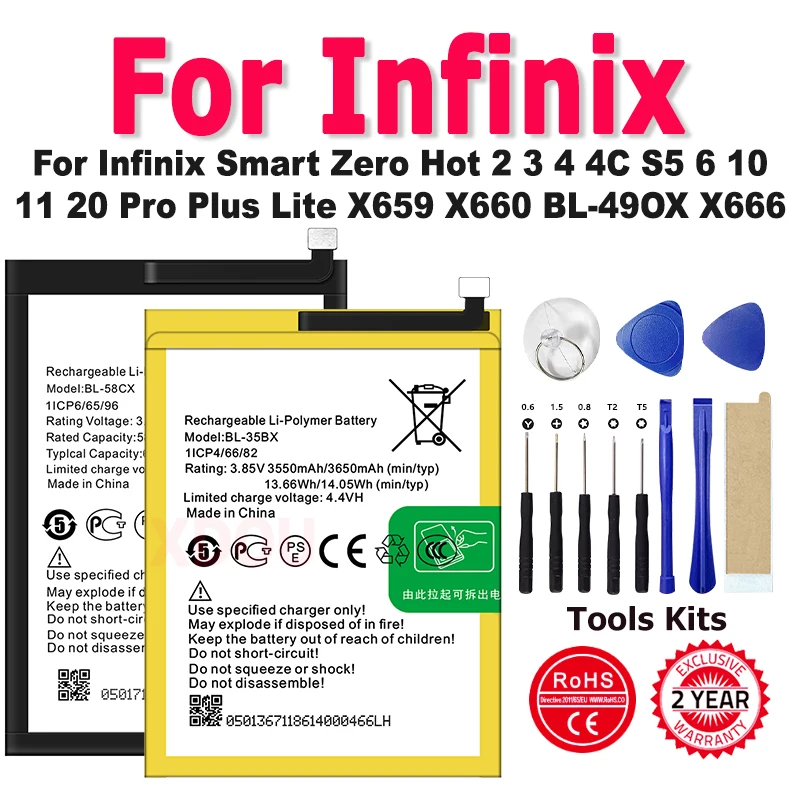 BL-58CX BL-34BX BL-34CX BL-35BX Battery For Infinix Smart Zero Hot 2 3 ...