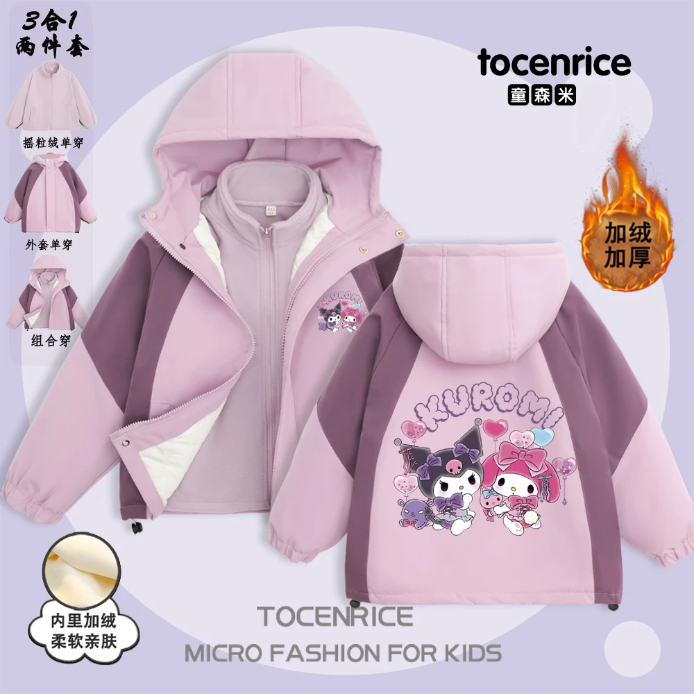 2023The-New-Kuromi-Interchange-Jacket-3-in-1-Winter-Jacket-Hooded-Coat ...