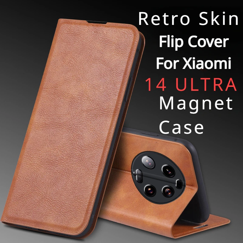 For-Xiaomi-Mi-14-Ultra-14-T-Pro-Luxury-Leather-Case-Retro-Skin-Book ...