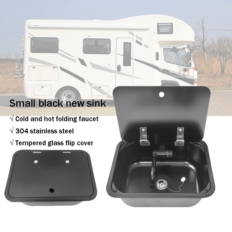 RV-Kitchen-Sink-Black-Folding-Small-Water-Basin-304-Stainless-Steel-For ...