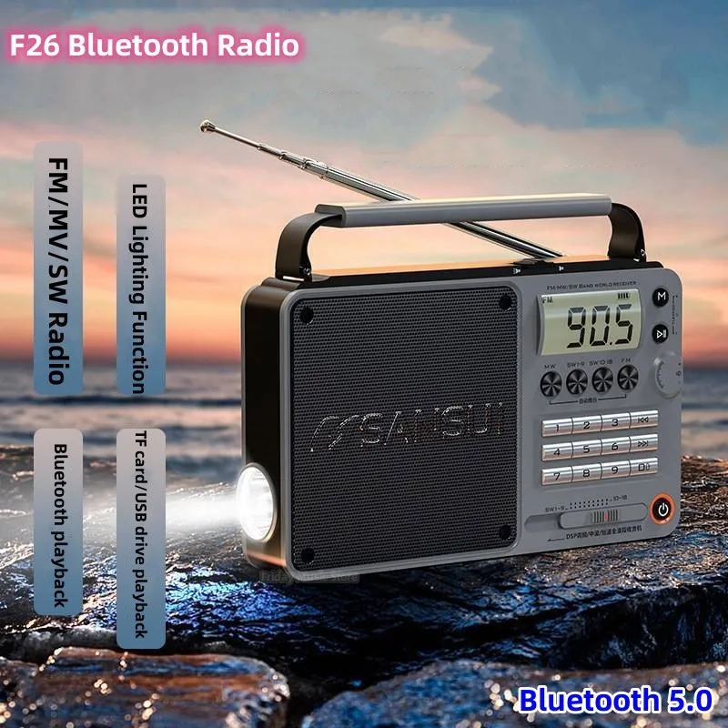 F26-Vintage-Wireless-Portable-Radio-Stereo-Multifunctional-Bass ...
