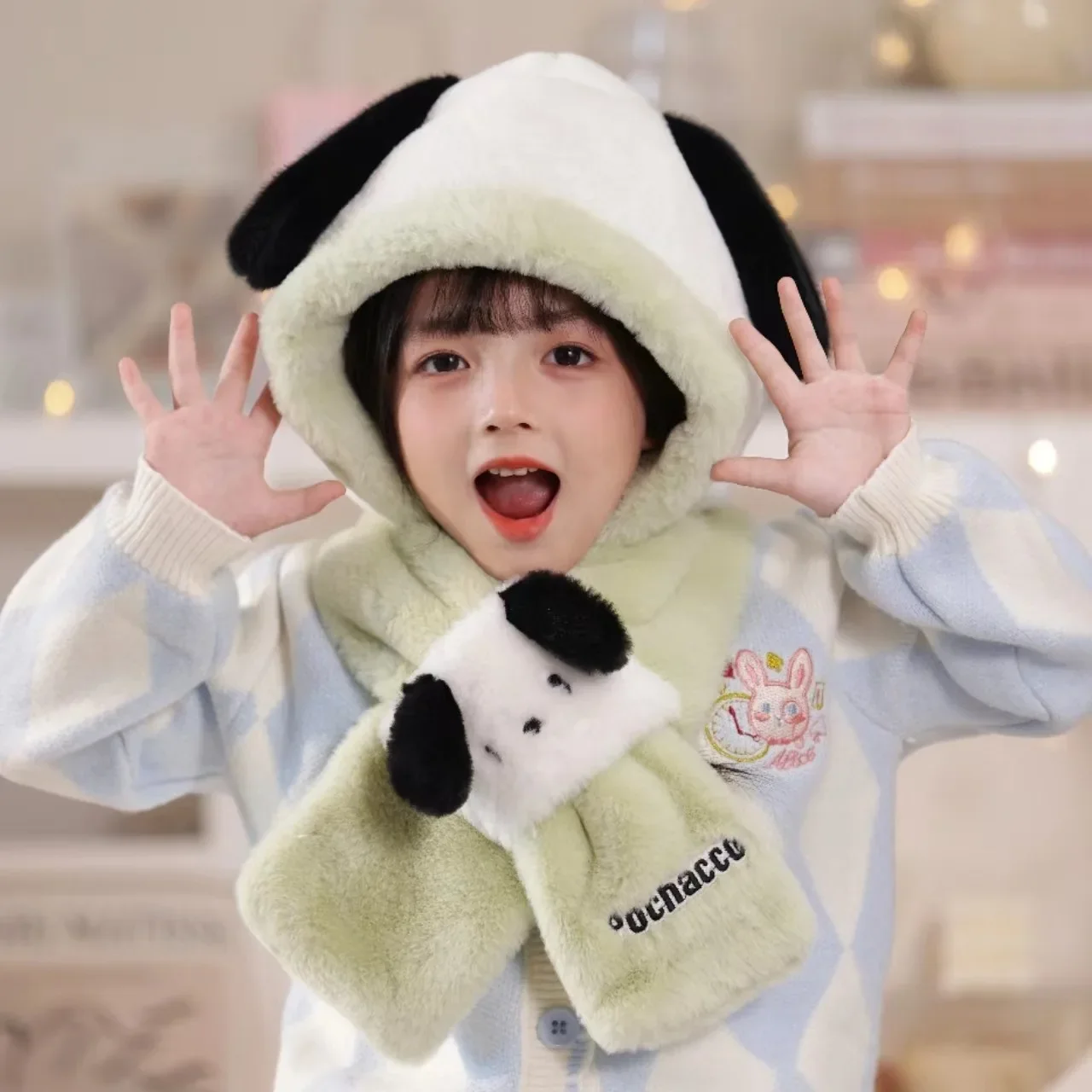 Sanrio-Kawaii-Childrens-Warm-Integrated-Cap-MyMelody-Cinnamoroll-Kuromi ...