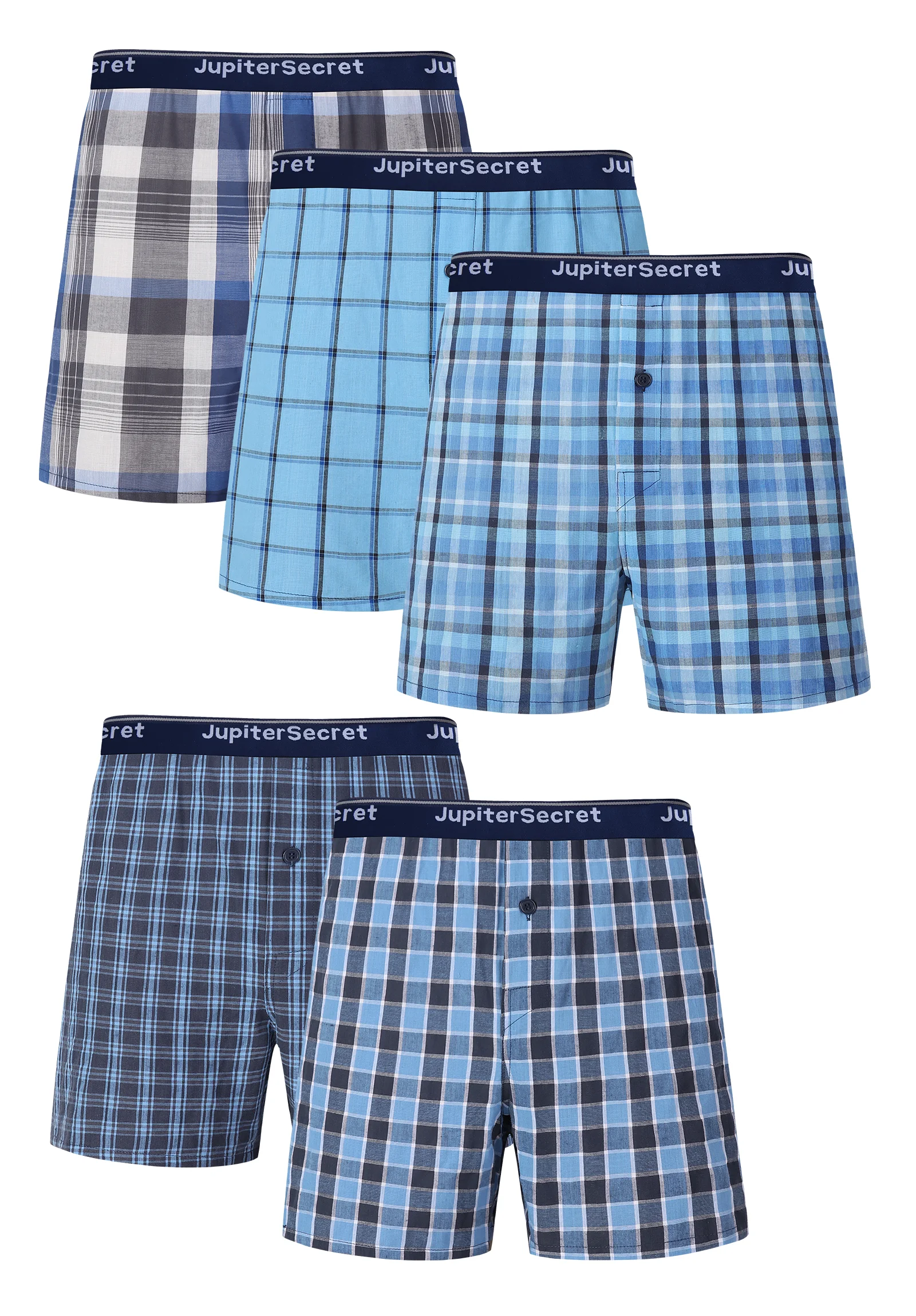 5pcs-Men-s-Classic-Plaid-Boxer-Shorts-Woven-Cotton-Ccomfortable ...