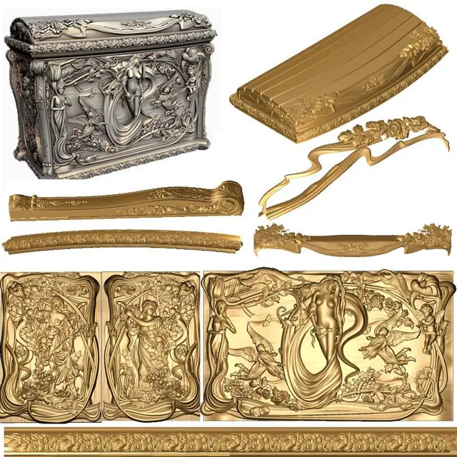 Doboz Meztelen Lányokkal 3D -S Modell Stl Domborművekhez A Cnc ...