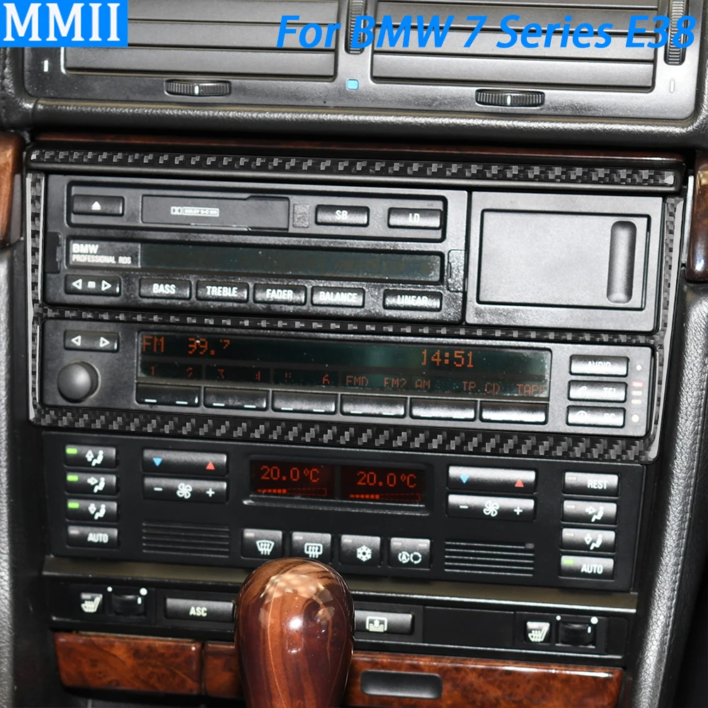 For-BMW-7-Series-E38-1994-2001-Carbon-Fiber-Central-Radio-CD-Control ...