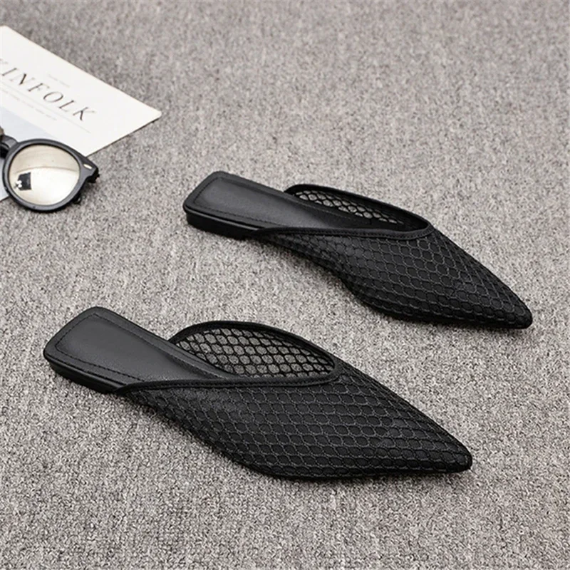 Big Size 42 Mesh Slippers Women's Shoes 2024 Summer Mesh Beach Shoes ...