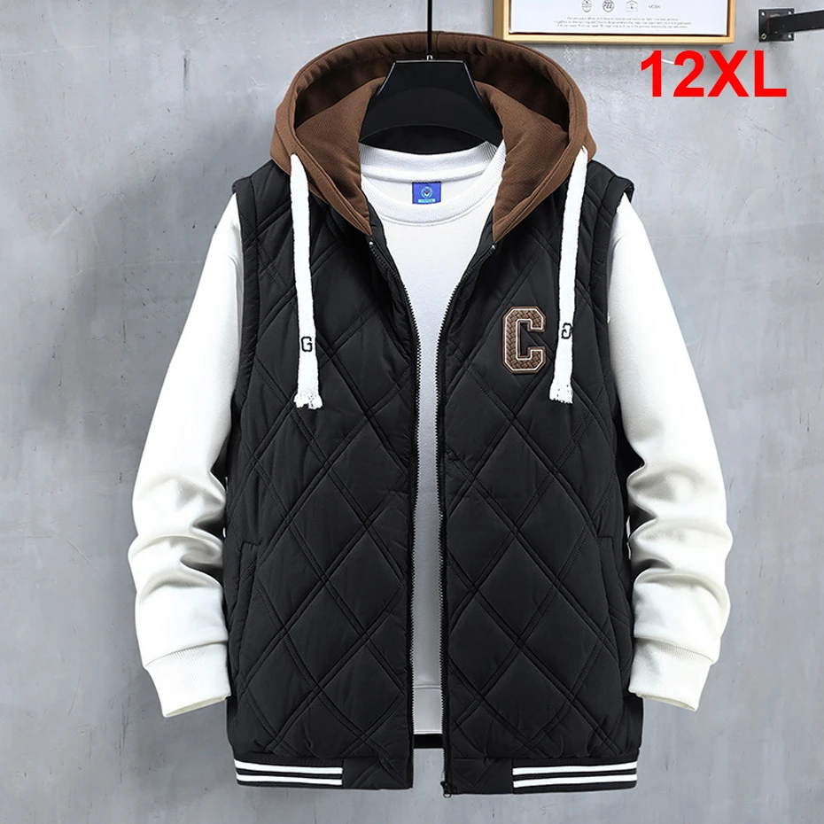 10XL 12XL Plus Size Vests Men Autumn Winter Thick Vest Sleeveless ...