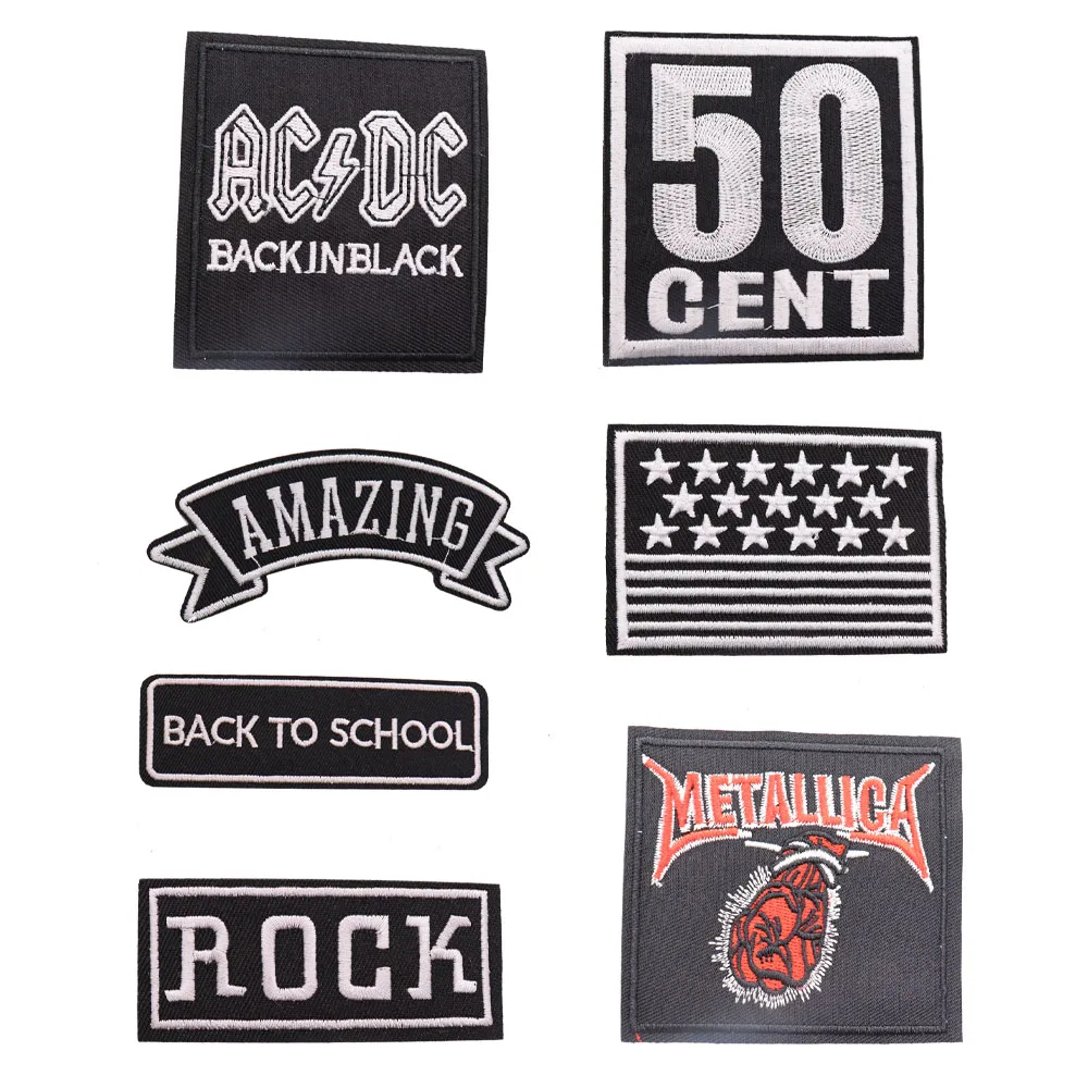 1pcs-Back-In-Black-50-Cent-Amazing-School-Rock-Star-Fist-Patches-for ...