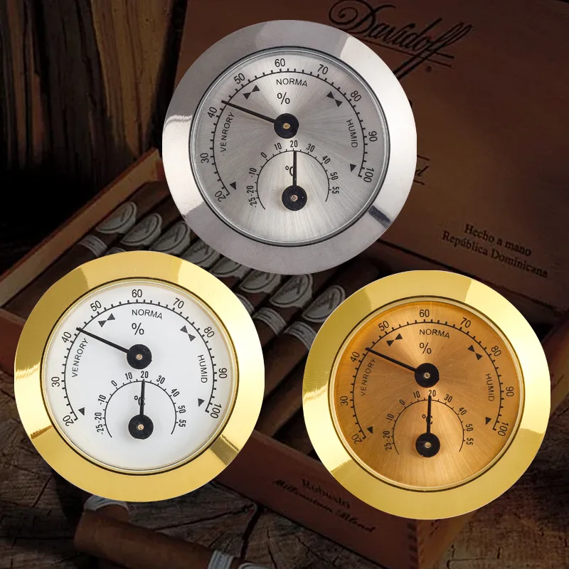 Round Precision Humidor Cigar Hygrometer Mini Portable Mechanical ...