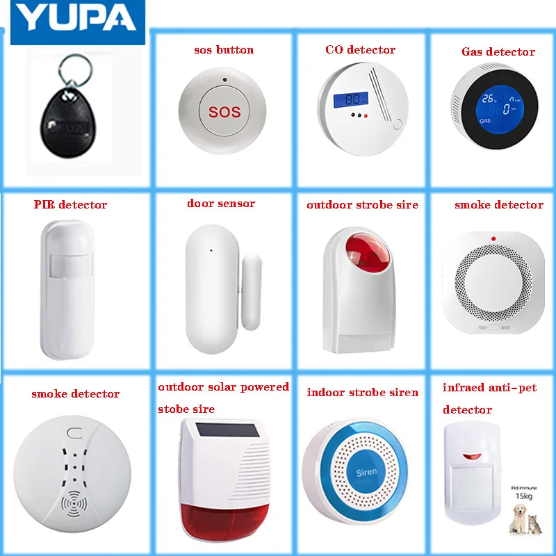 Door/PIR/Siren/Smoke/GAS/Password Keypad Sensor for Security Home Wifi ...