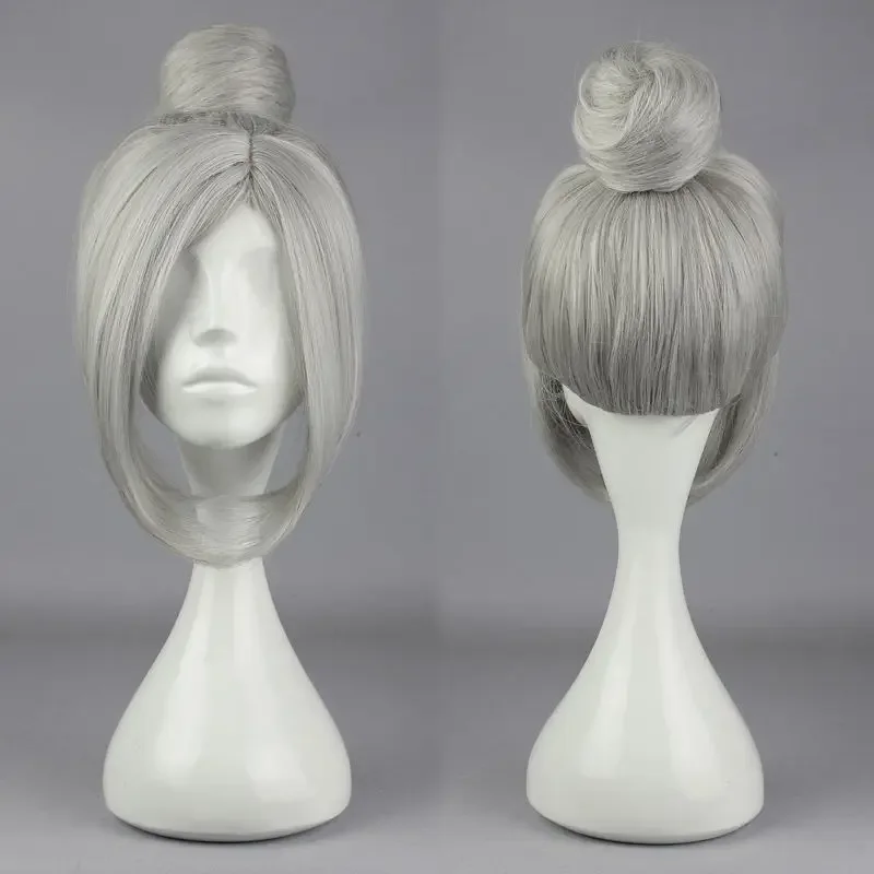 Prison-School-Meiko-Shiraki-Short-Silver-Gray-With-Bun-Heat-Resistant ...