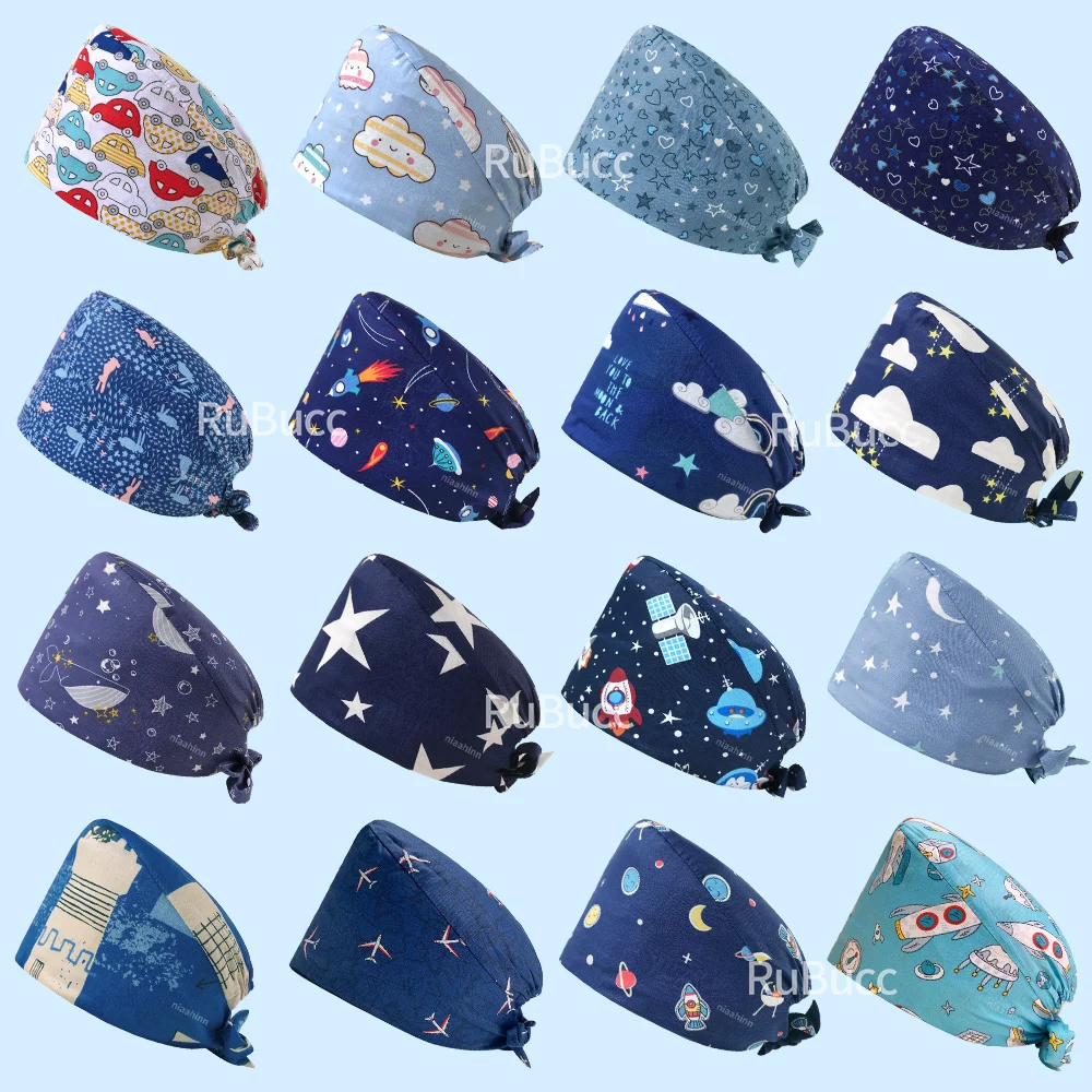 Surgical-Cap-Unisex-Doctor-Nurse-Medical-Working-Cap-Beauty-Salon-Pet ...