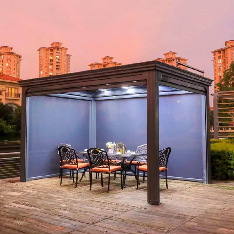 3x4m Aluminum garden terrace Louver shed Motorized Electric Roof Canopy ...
