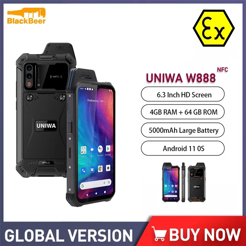 UNIWA-walkie-talkie-W888-ATEX-explosi-n-IP68-tel-fono-m-vil-con-Android ...
