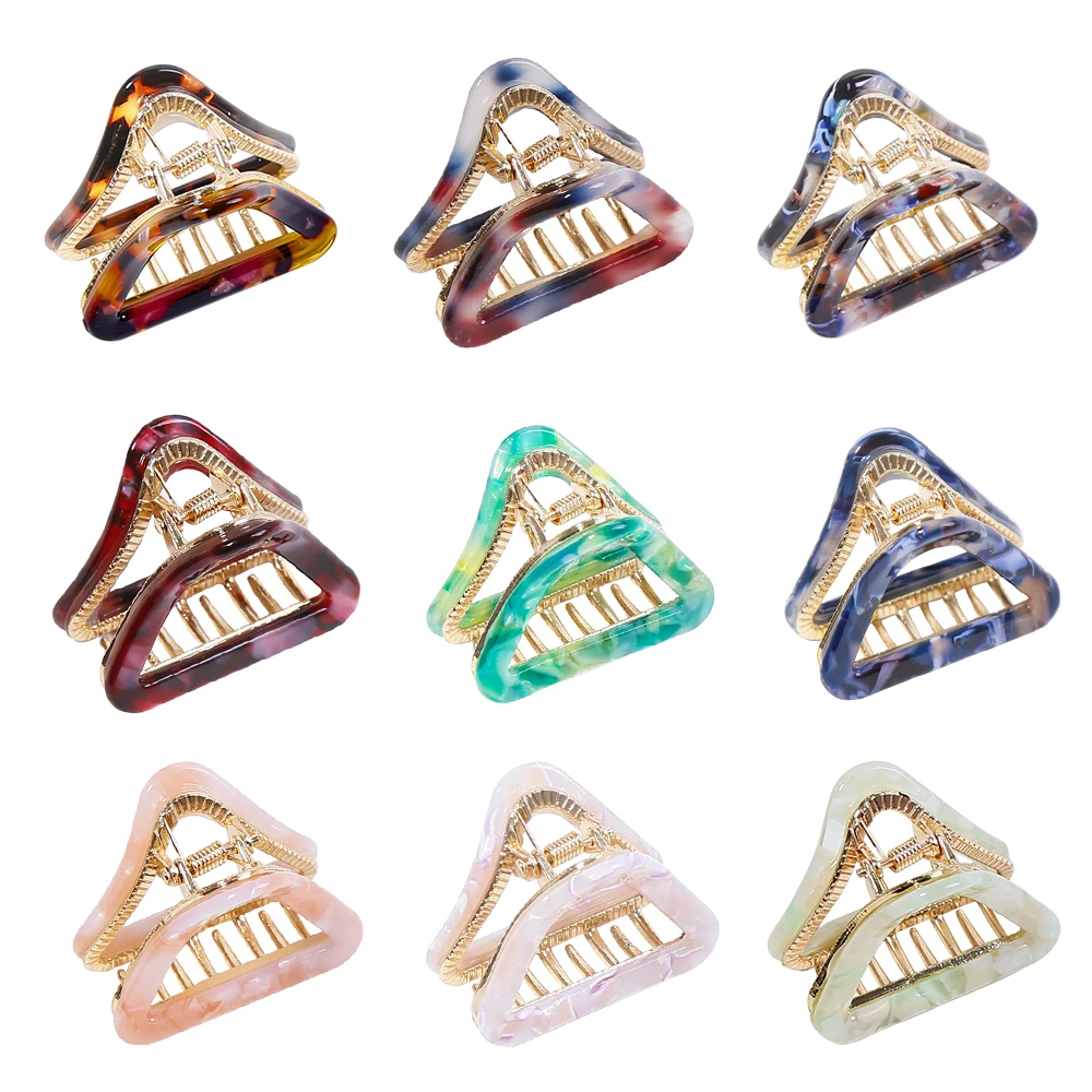 9Pcs-Set-Hair-Claw-Triangle-Acetic-Acid-Small-Grab-Clip-For-Women-Girl ...