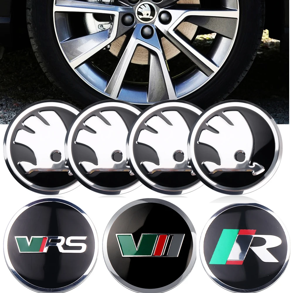 4pcs 56mm Car Wheel Center Hub Cap Badge Decal Wheel Cover Sticker For ...