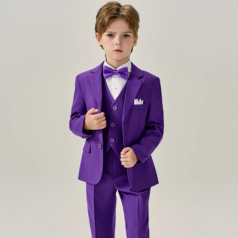 Child-Purple-Formal-Slim-Fit-Suit-Set-Boys-Wedding-Birthday-Performance ...
