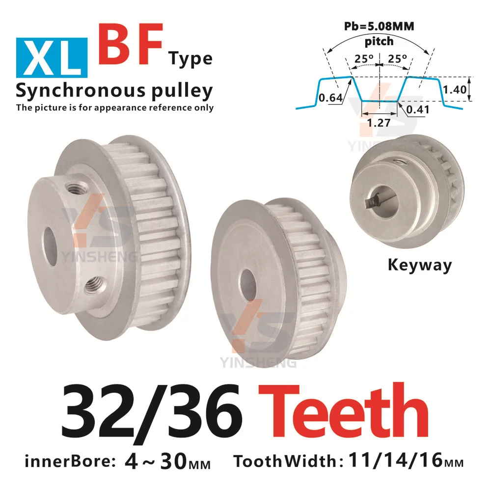 XL-Type-32T-36-Tooth-CNC-machine-Belt-Pulley-tooth-width-11-14-16-MM ...