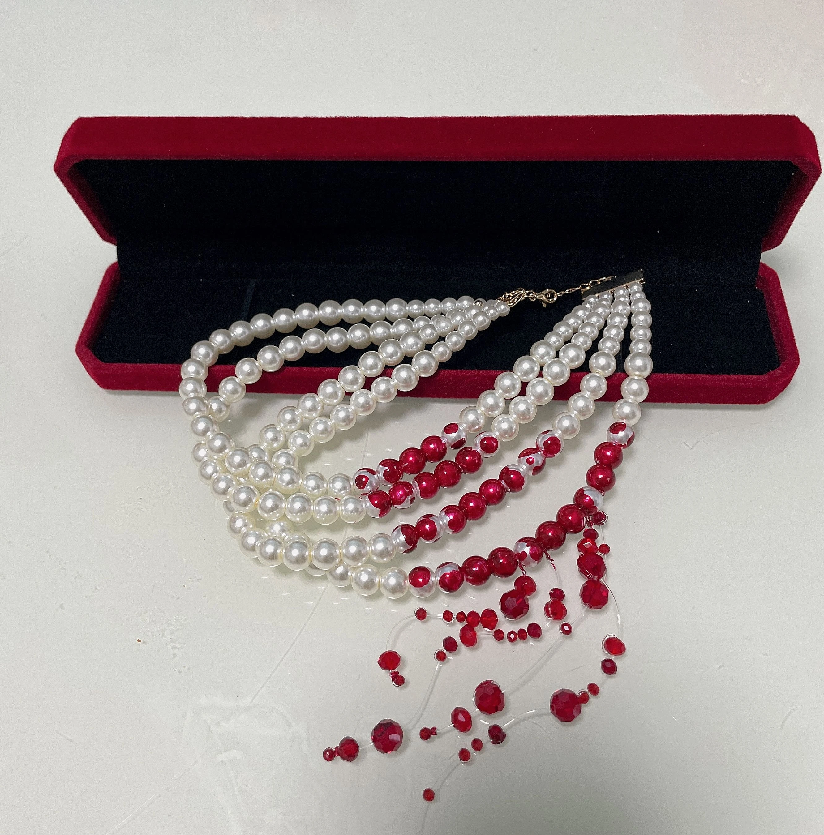 Vampire Chocker Necklace | Bleeding Pearl Necklace | Vampire Kisses ...