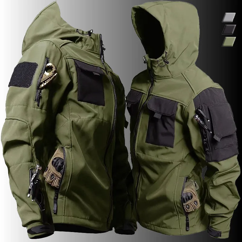 Soft Shell Tactical Jacket Men Military Special Agent Windproof ...