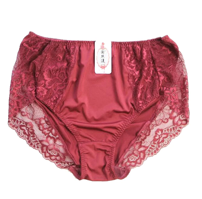 Silky Brief For Women Underwear Lingerie Transparent Plus Size Panties M L XL 2XL 3XL 4XL 5XL Mid Waist Panty Sexy Lace Intimate
