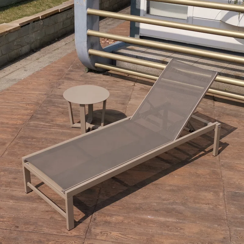 Mesh-sling-Aluminum-Beach-deck-chair-garden-Sunbed-Chaise-Lounge ...