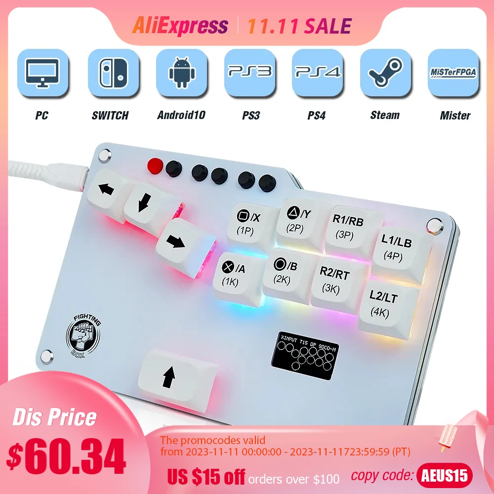 HitBox-Fighting-Box-Gamepad-Keyboard-For-PC-GP2040-CE-Arcade-Joystick ...