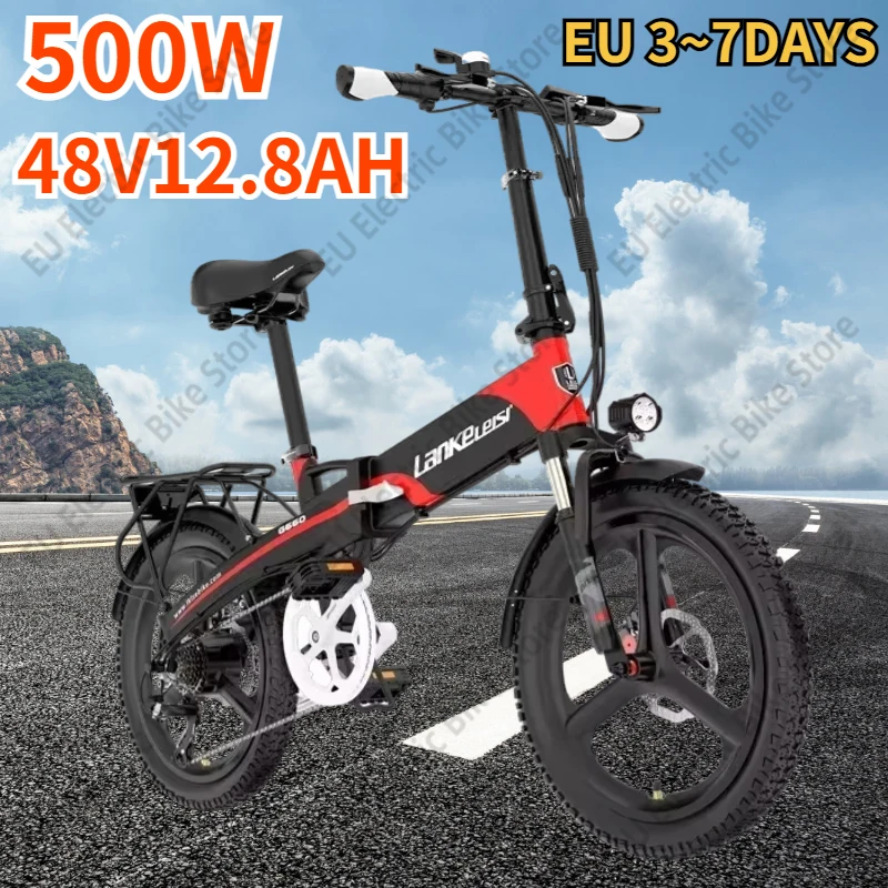 LANKELEISI-G660-Electric-Bike-500W-Motor-48V12-8AH-Lithium-Battery-City ...