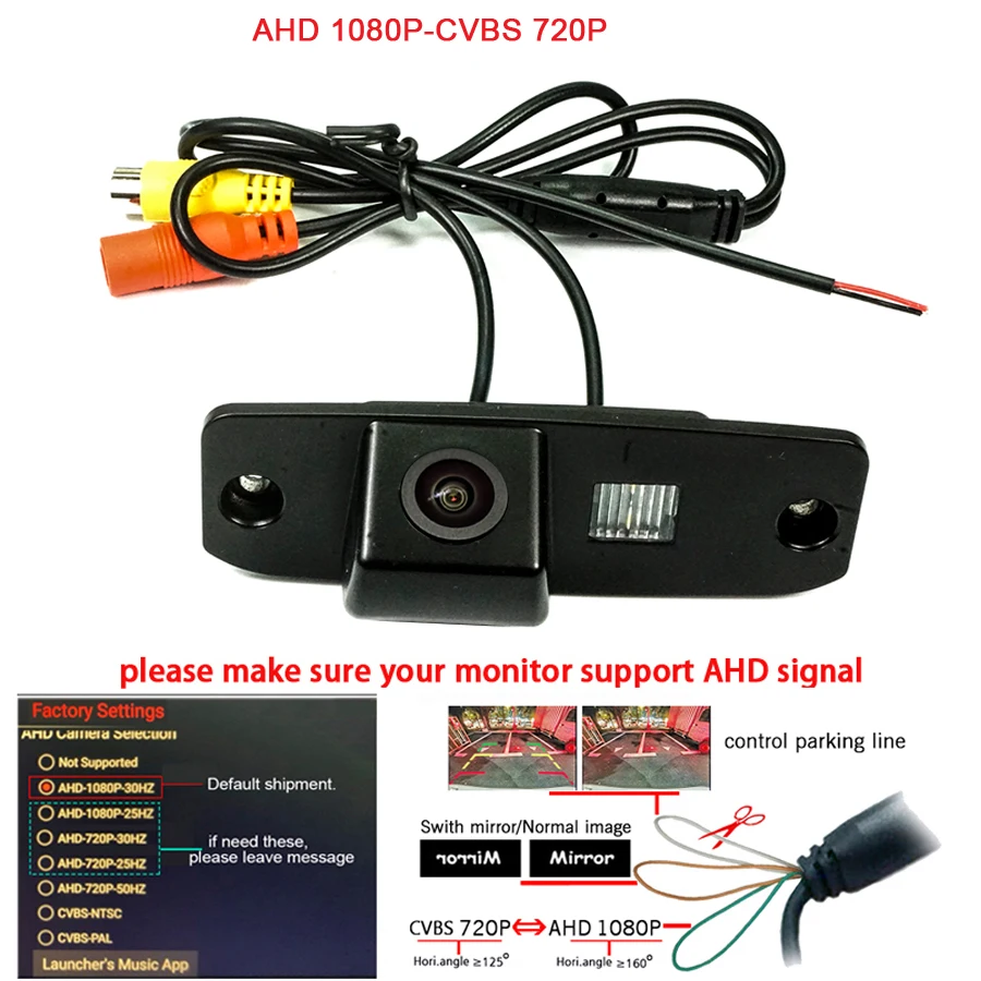 Ahd 1920*1080p Car Rear Reverse Camera For Hyundai Elantra/sonata Nf ...