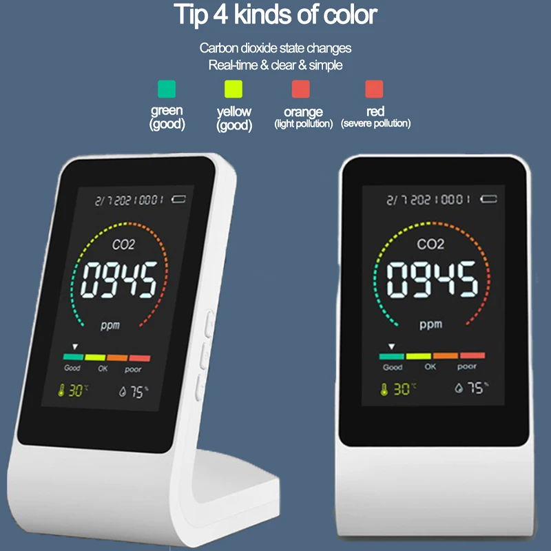 Multifunction C02 meter Indoor Air Detector Gas Quality Monitor CO2 ...