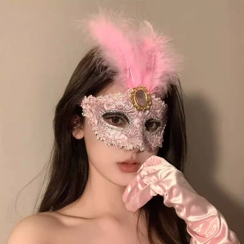 Women Masquerade Mask Venetian Costume Half Face Costume Cosplay Lace ...