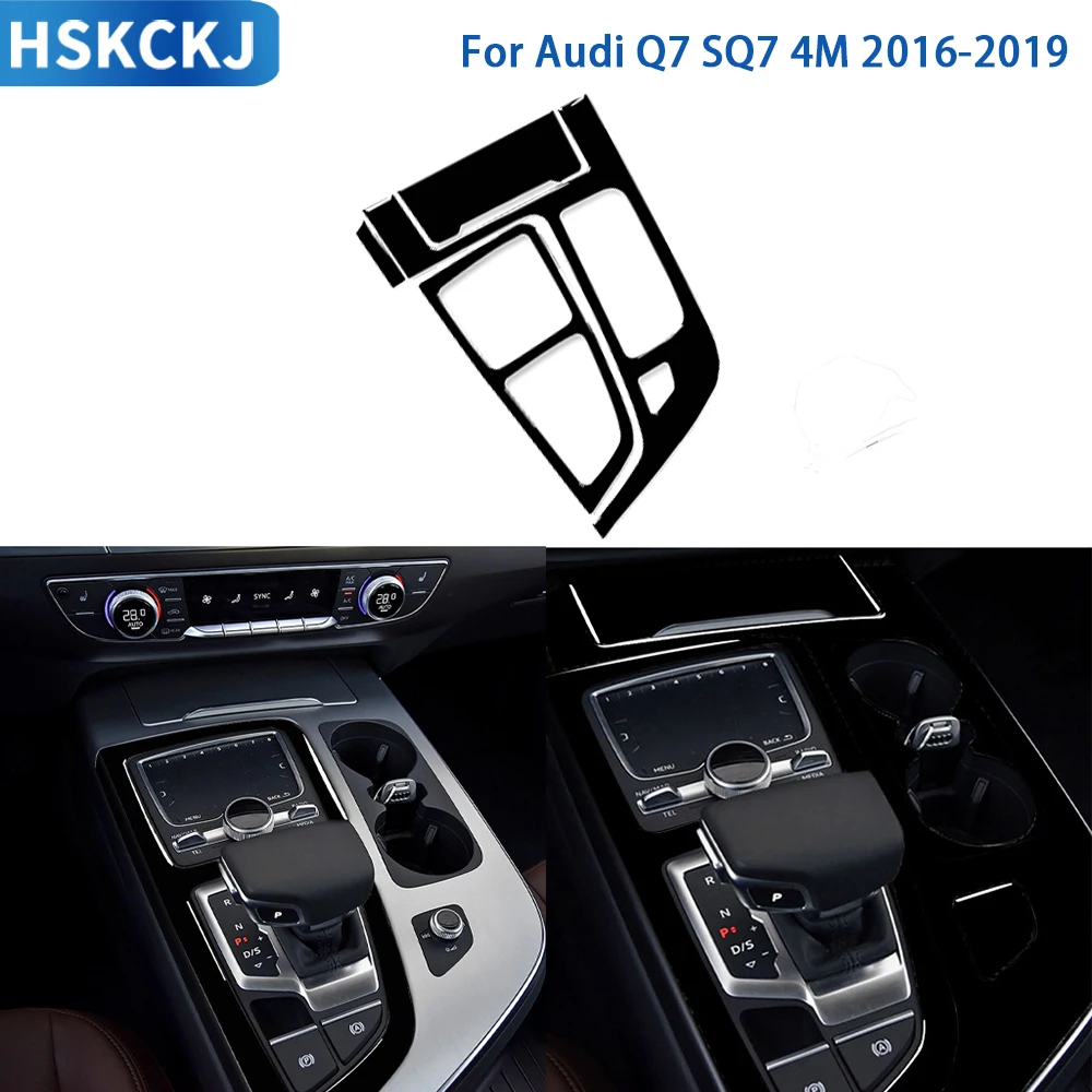 For Audi Q7 SQ7 4M 2016 2017 2018 2019 Car Accessories Piano Black ...