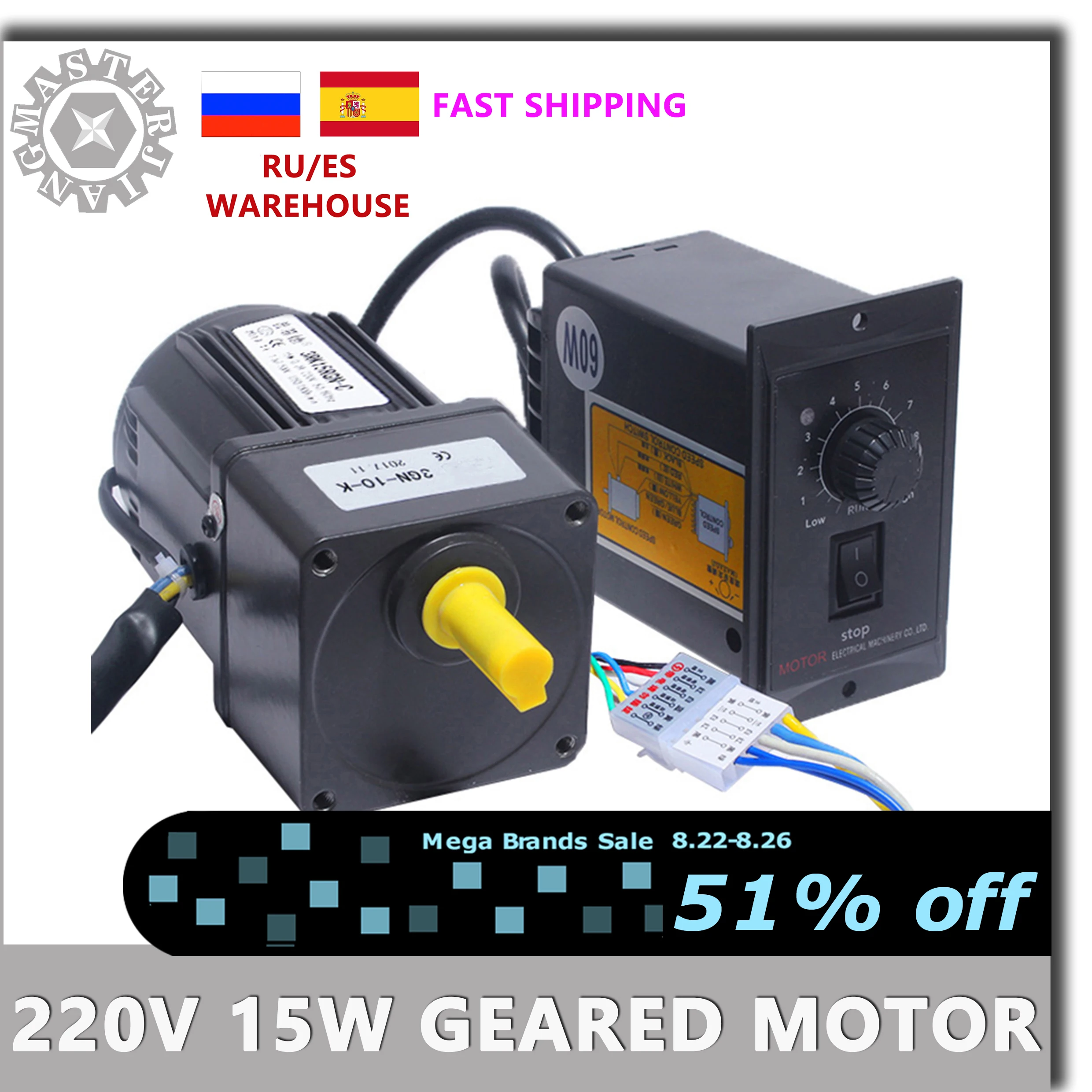 220v 15w 3rk15gn-c 415-5rpm Ac Reversible Gear Variable Speed Motor 1:3 ...