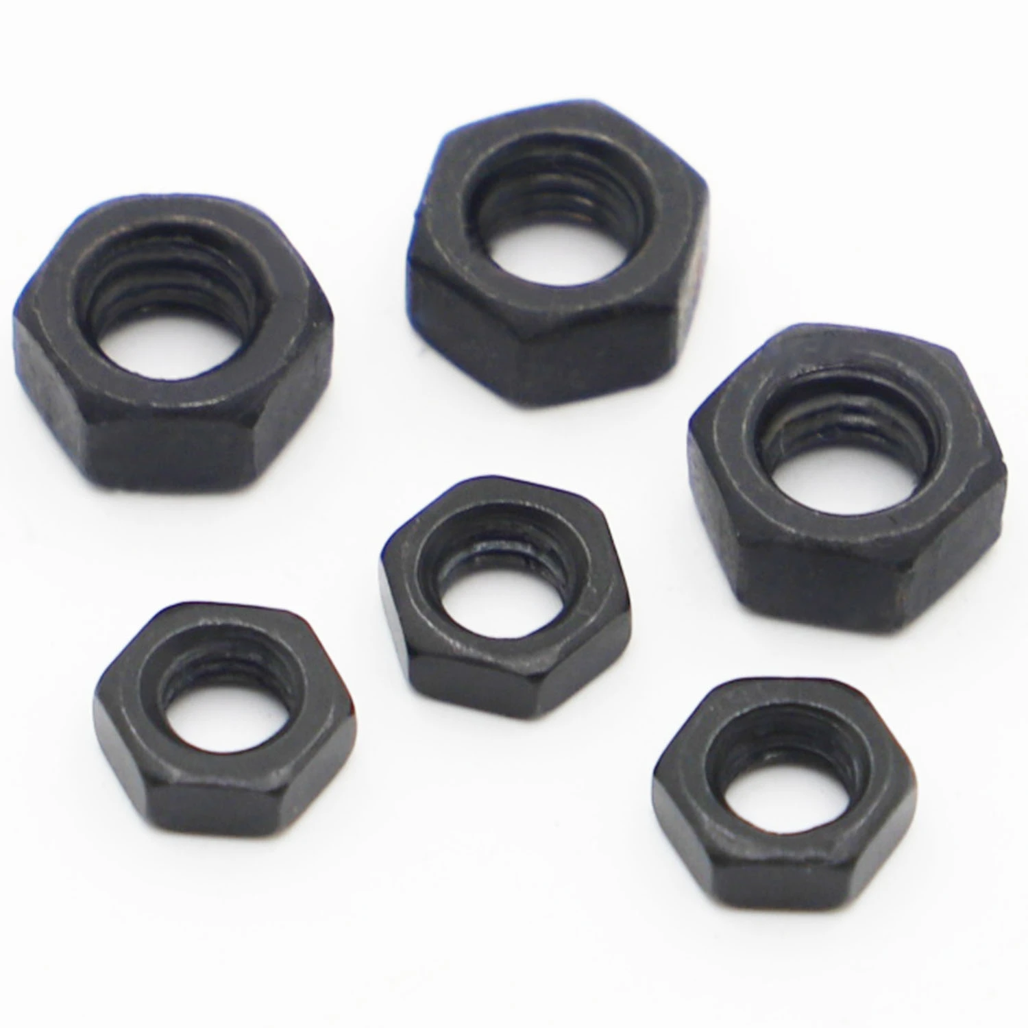 1/2/5/10/50pcs Black Grade 8.8 steel Hexagon Nut M2 M2.5 M3 M3.5 M4 M5 ...