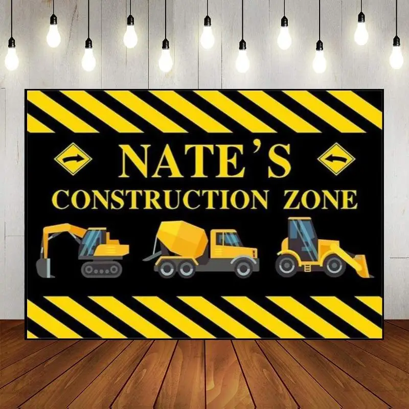 Baby-Shower-Photography-Banner-Construction-Machinery-Theme-Party ...