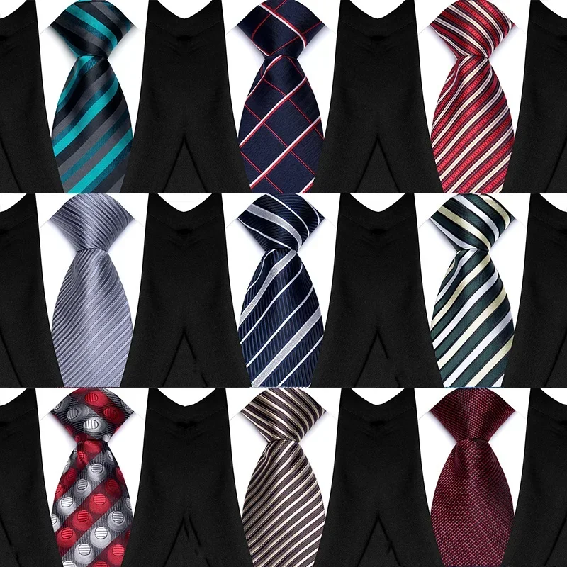 High Quality Gravata Striped Blue Neck Ties for Men Ties 8cm Slim ...