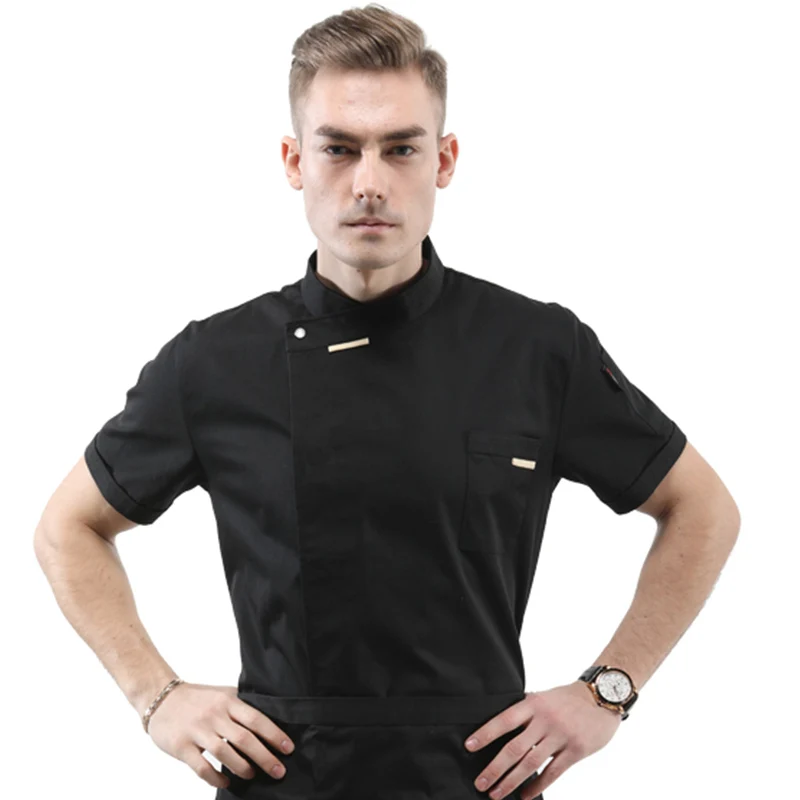Unisex Chef Jacket Short/Long Sleeve Men Women Crossover Cook Coat ...