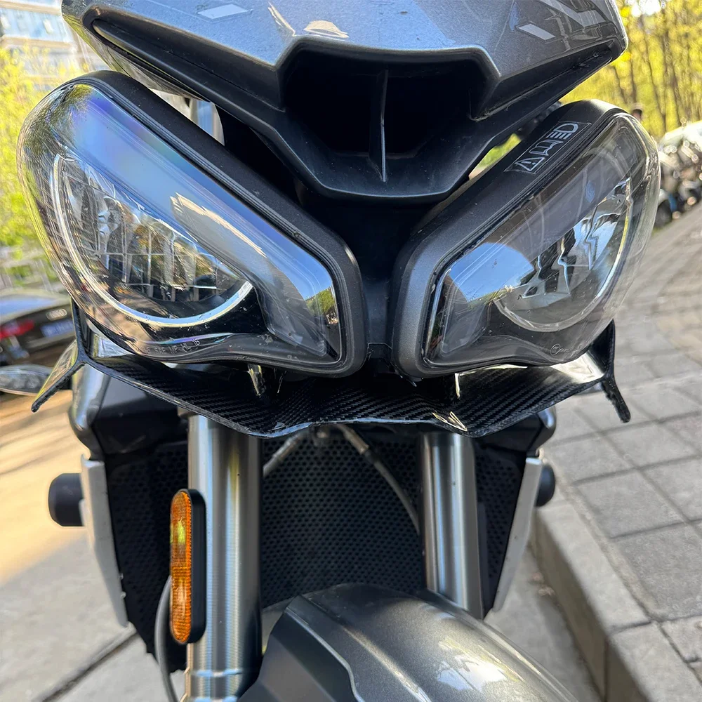 Carbon fiber motorcycle exposed front spoiler Winglet aerodynamic GP ...