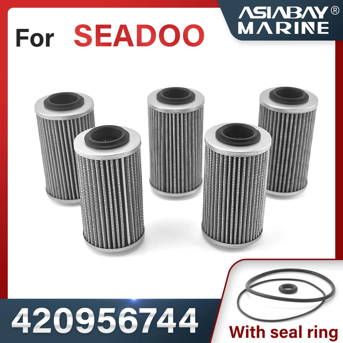 BRP 420956744 Filter 5-Pack Oil Filters For Sea-Doo BRP 130hp-300hp ...